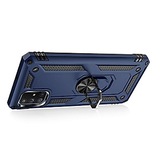 Korecase for Galaxy A71 Case Military Grade Armor Heavy Duty Rugged Dual Layers Full Body Shockproof with Ring Kickstand Back Cover Blue