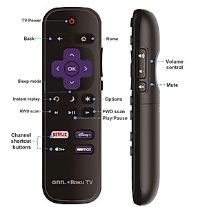 ULTRA PARTS 2 Pack - OEM Replacement Remote Control for All ONN. Roku TV Smart 4K Ultra HDTV (Netflix/Disney Plus/Apple TV+/HBO Max)