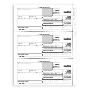 Blue Summit Supplies 1099 NEC Tax Forms 2022, 50 4 Part Tax Forms Kit, Compatible with QuickBooks and Accounting Software, 50 Self Seal Envelopes Included