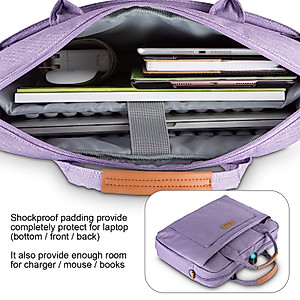 E-Tree Laptop Bag for Women, 15.6 inch Shockproof Padded Laptop Case Briefcase Computer Bag Messenger Bag Work Bag 15 inch Purple