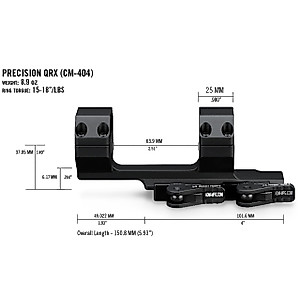 Vortex Optics Precision Quick-Release Extended Cantilever 30mm Riflescope Mount - 2-Inch Offset - Picatinny Compatible, Made in USA - Unlimited, Unconditional Warranty