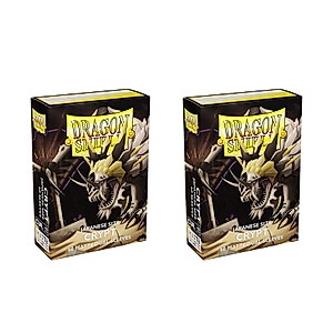 Dragon Shield Bundle: 2 Packs of 60 Count Japanese Size Mini Dual Matte Card Sleeves - Matte Crypt