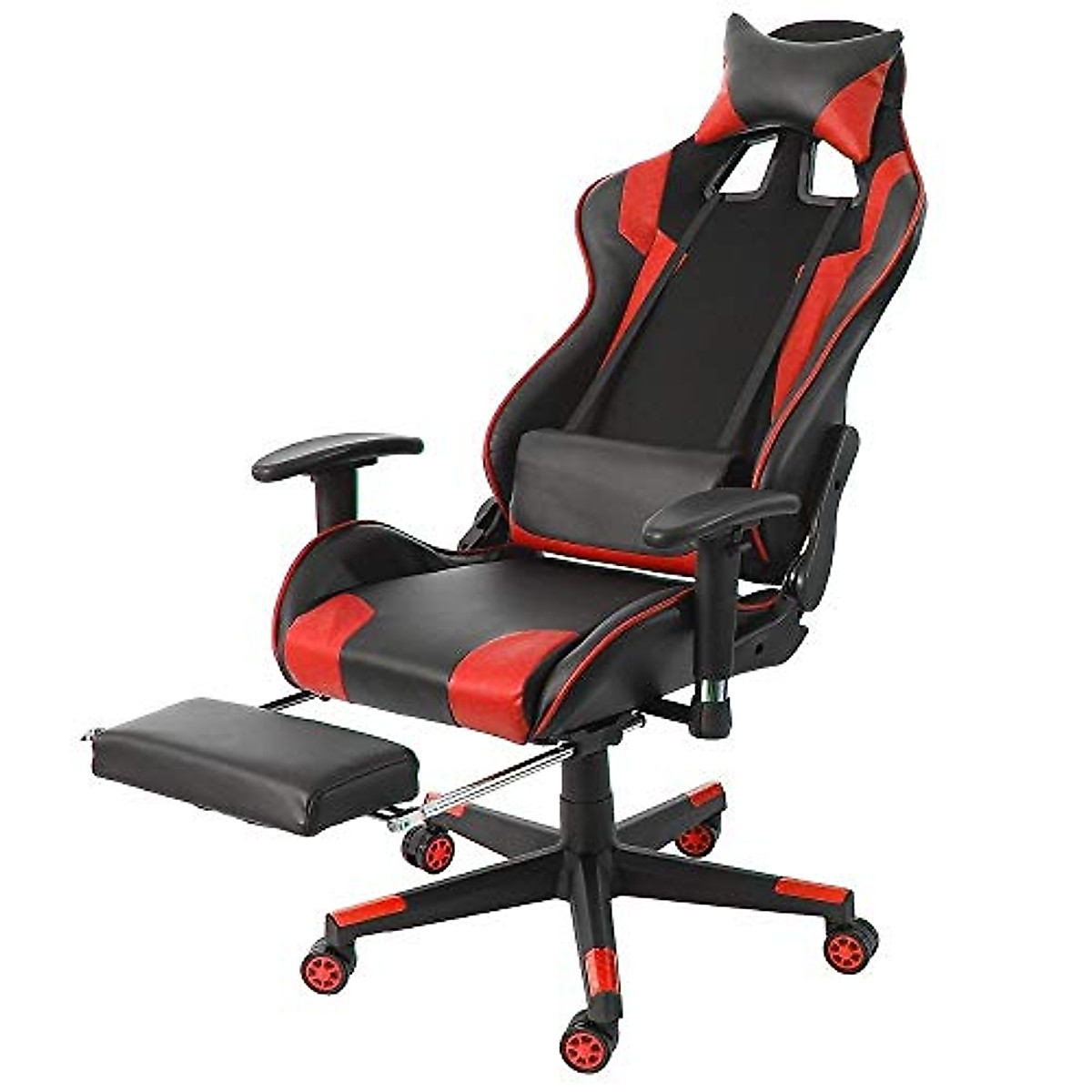 DCOT Executive Office Chair - High Back Office Chair with Footrest and Thick Padding - Reclining Computer Chair with Ergonomic Segmented Back, Black (Color : E)