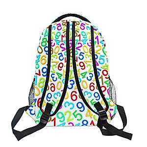Colorful Numbers School Backpack Travel Rucksack Book Bag Laptop Backpack