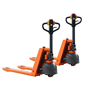 T Tory Carrier Electric Pallet Jack 2PC, Lithium Battery Powered Pallet Trucks 48"x27" Fork Size,Motorized Walkie Pallet Truck 3300Lbs Capacity for Factory,Warehouse,Supermarket