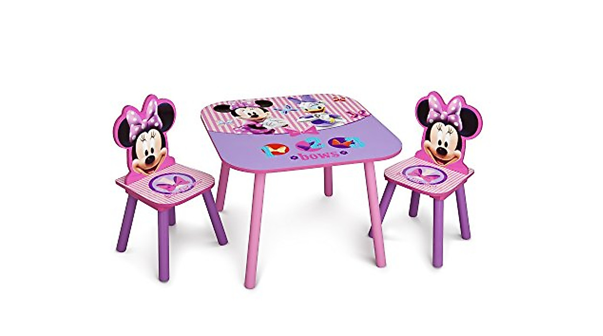 Delta Children Minnie Mouse Kids Table & Chair Set for Creative Play
