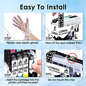 DOUBLE D Upgraded LC20E Compatible Replacement for Brother LC20E LC-20E XXL Ink Cartridges for Brother MFC-J985DW J775DW J5920DW J985DWXL Printer (4BK+2C+2M+2Y) 10 Pack-Updated Version