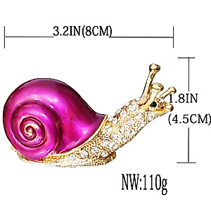 Waltz&F Purple shell snail Trinket Box Hinged Hand-painted Figurine Collectible Ring Holder