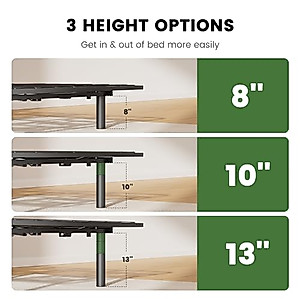 Marsail Twin XL Adjustable Bed Base Frame, 3 Options Heights 8" 10" 13" Head and Foot Incline, 4 USB Ports and 5 Min Assembly for Lounging, Reading, Reduce Snoring and Acid Reflux