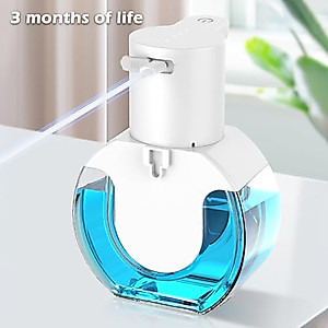 EKDJKK Automatic Foaming Soap Dispenser, 4 Level Adjustable Rechargeable Smart soap Dispenser, 14.5oz/430ml Wall Mount Touchless Hand Soap Dispenser for Bathroom Countertop, Kitchen(Foam)