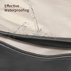 Bestalent Waterprooof Outdoor Furniture Covers for Table and Chairs, Patio Rectangular Table Cover Heavy Duty, Fits up to 98L x 78W x 32H inches (Beige/Grey)