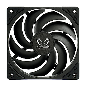 Scythe Wonder Snail 120 PWN - 2400 RPM, 120mm x 25mm Static Pressure Optimized High-Performance Computer Case Fan, Fluid Dynamic Bearing, 4-Pin Connector, Single Pack, Black