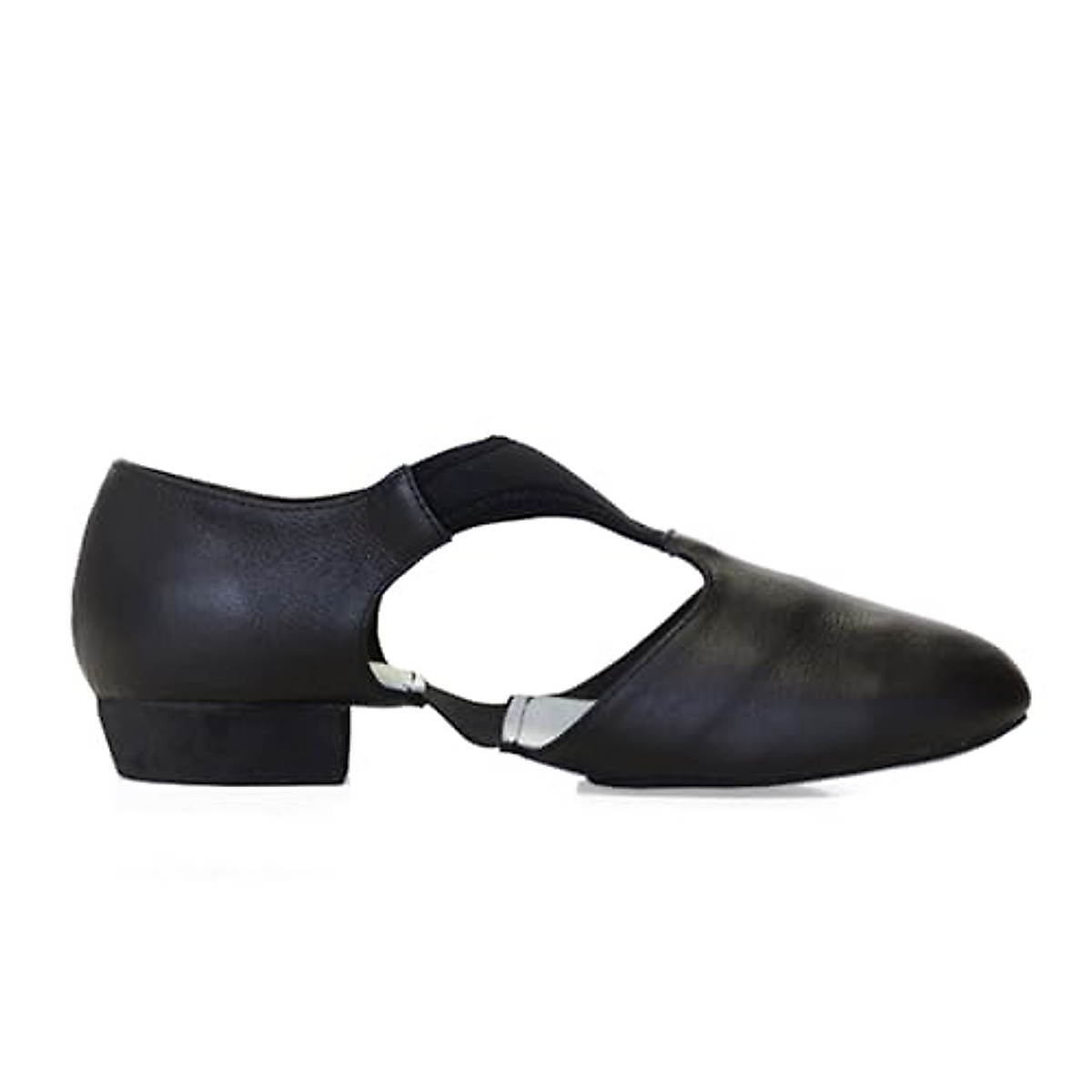 HIPPOSEUS Women's Leather Jazz Shoe Slip-on Jazz Dance Slippers Black Suede Sole,Model 1305,US 8.5