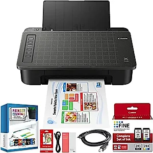 Canon PIXMA TS302 Wireless Inkjet Printer 2321C002 Compatible with Alexa, Mobile and Photo Printing, Wi-Fi and Bluetooth & Compatible with AirPrint Bundle DGE USB Print Cable + Business Software Kit