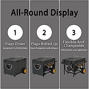 GEHENG Generator Covers While Running,100% Waterproof Generator Cover,All Weather Use, 32"x24" X24 ", Super Heavy Duty 600D Waterproof Polyester Tarp 100% Waterproof, Tear Resistant, Black.