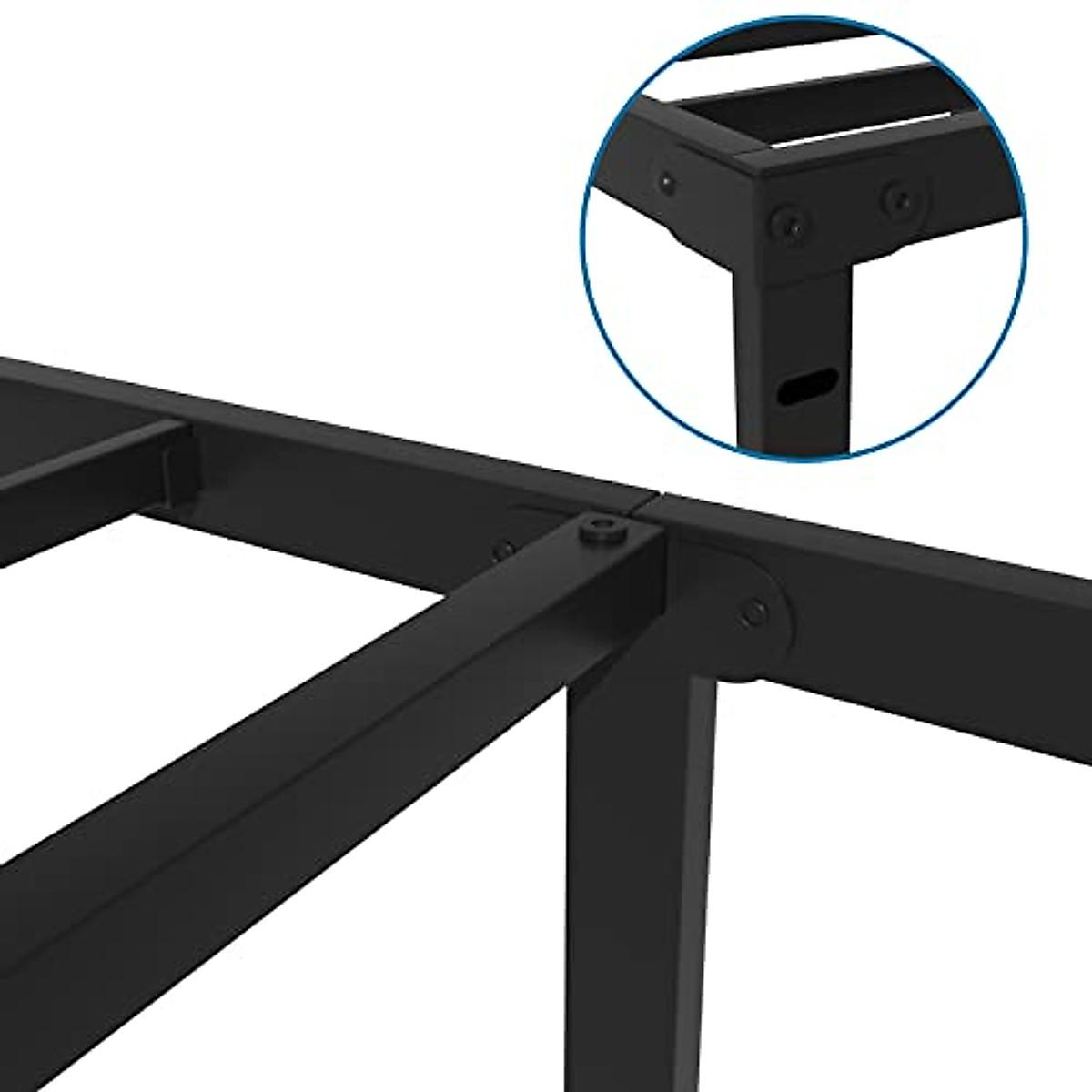 zizin 14 Inch Metal Platform Bed Frame Twin XL Size Mattress Foundation,Heavy Duty,Non-Slip,No Box Spring,Black (Twin-XL)