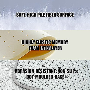 OdentBlca Fluffy Area Rug, 3x5,Soft Fuzzy Shaggy Carpet for Girls Bedroom, Kids/ Living Room with Non-Slip Bottom,Light Grey