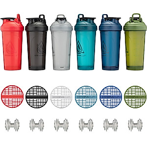 Hydra Cup ProFlow [6 Pack] 28 oz Shaker Bottles for Protein Shakes, Shaker Cups with Ball Blender Whisk, Shaker Bottle with Handle, Travel To Go, BPA Free (Multicolor Set)