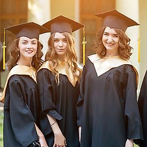 Boao 18 Pieces 2024 Graduation Tassel Academic Hat Tassels with 2024 Year Gold Date Pendants for Graduates Ceremonies Parties(Gold)