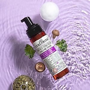 CURLSMITH - Bouncy Strength Volume Foam, Styling Foam for Curly & Wavy Hair, Light Hold (7.5 fl oz)