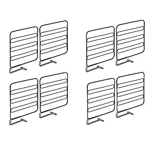 mDesign Versatile Metal Wire Closet Shelf Divider and Separator for Storage and Organization in Bedroom, Bathroom, Kitchen and Office Shelves - Easy Install - 8 Pack - Bronze