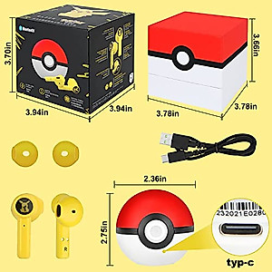 DEKYJUE Kids Wireless Earbuds with Elf Ball Charging Box Touch Control Bluetooth Wireless Ear Buds for Kids Waterproof Wireless Earphones with Microphone for Android iOS Cell Phone Computer Laptop