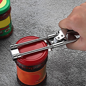 Jar Opener Stainless Steel Retractable Can Opener Manual Adjustable Stainless Steel Can Opener Multifunctional Jar Bottle Opener Bottle Jar Lid Gripper Kitchen Accessories 2pcs (2Pcs)