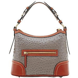 Dooney & Bourke Handbag, Ostrich Hobo Shoulder Bag - Pewter