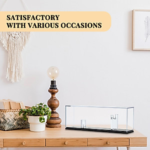 Suzile 2 Pcs Acrylic Knife Display Case Pocket Knife Display Stand with Clear Cover Collection Single Knife Display Box Holder Cabinet Protection, Black Base, 10.5 x 3.7 x 2.5 inches