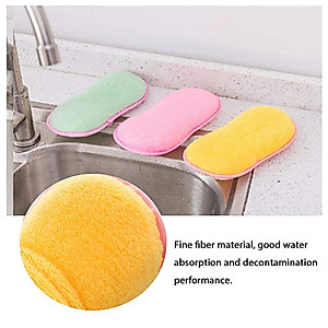 Kitchen Double Side Cleaning Sponges Scouring Pads Household Cleaning Tools Washing Tools for Pans Pots Cookware Pack of 6