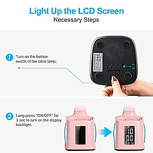 wanjiaone LED Desk Lamp with Clock,Color Changing Nightlight,Study Lamp with Pen Holder,Desk Light with USB Charger,Table Light for Home,Office,Gift for Kids,Students,Women,3 Brightness Levels,Pink