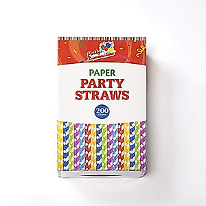 200 Pack Paper Straws, Drinking Straws for Smoothies, Juices, Cocktail, Birthday Parties And Weddings, 100% Biodegradable.