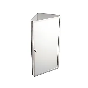 11.81" x23.6"x8.2" Bathroom Corner Medicine Cabinet W/Mirror Bright Stainless Steel Wall Mounted Mirror Cabinet Hanging Triple Shelf Storage Cabinet Cupboard (Right Door)