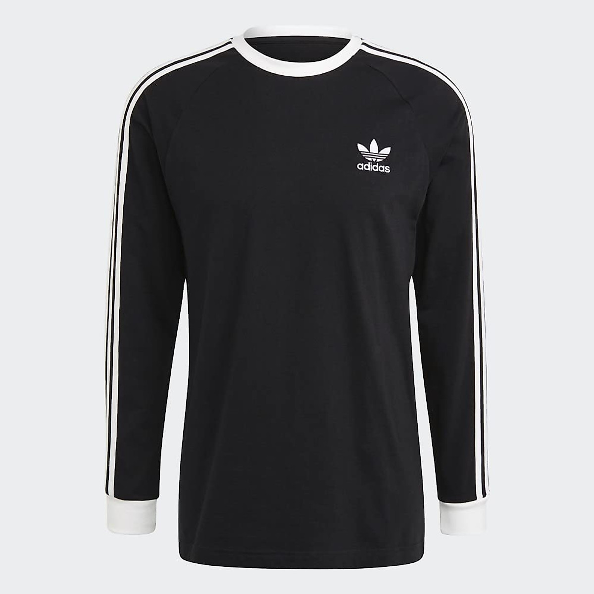 adidas Originals,mens,3-Stripes Long Sleeve Tee,Black,Small