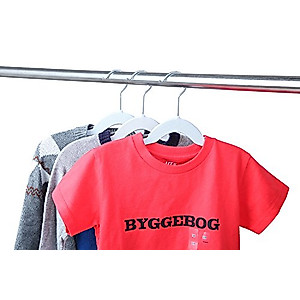 Finnhomy Extra Strong 30 Pack Plastic Hangers for Baby and Kids, Durable Children Clothes Hangers with Non-Slip Pads, Great for Any Baby Clothes, Gray