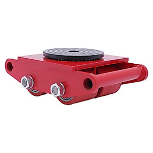 4pcs Machinery Mover, 6T Machinery Skate Dolly, 13200lbs Machinery Moving Skate, Machinery Mover Skate w/ 360° Rotation Cap and 4 Rollers, Heavy Duty Industrial Moving Equipment, Red