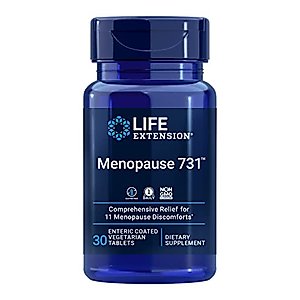 Life Extension Menopause 731 - Natural Supplement for Women Health - Menopause Relief Support Including Hot Flashes, Night Sweats & Mood Swings - Gluten Free, Non-GMO, Vegetarian - 30 Tablet