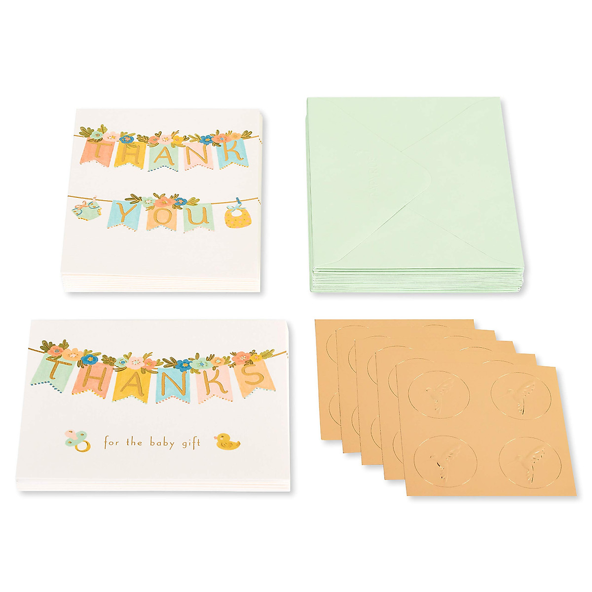 Papyrus Baby Thank You Cards with Envelopes, Floral (20-Count)