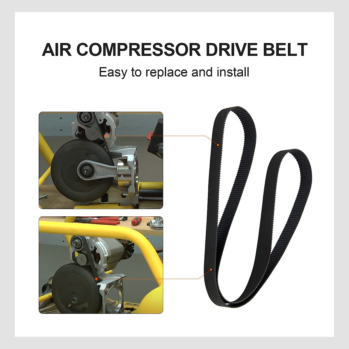 D55146 D55167 D55168 Drive Belt A12210 N011005 Air Compressor Drive Belt Compatible for Dewalt Porter Cable Craftsman Devilbiss - 3 Pack