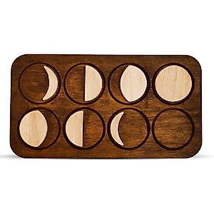 Pentacle Toys Wooden Moon Phases Puzzle, Montessori Wooden Puzzle Board Educational Preschool Gifts for Boys Girls, Pegged Puzzle Board