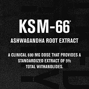 Ashwagandha Root Extract (KSM-66 Ashwagandha) w/ 5% Withanolides - Supplement for Natural Stress Relief, Cognitive Function, Vitality, and Mood Support - 60 Veggie Capsules