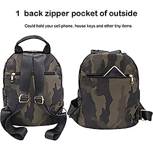 Women Nylon Backpack Anti-theft Fashion Casual Lightweight Travel Shoulder Bag Waterproof Bag (Camo)