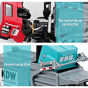 GoolRC Garbage Carrier Truck, 1:24 Alloy Diecast Barreled Waste Material Transporter Vehicle Model, Kids Toys for Boys Girls Birthday