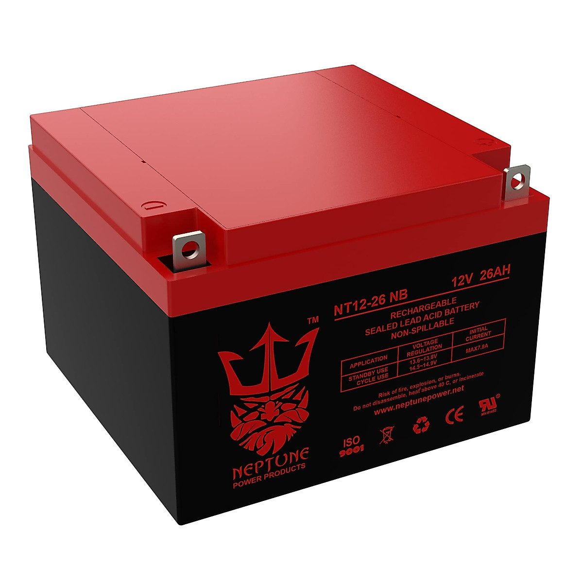 Neptune Brand NT12260 12V 26Ah Replacement Battery for Power-Sonic 12V 26AH PS-12260 PS-12260NB