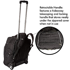 High Sierra Powerglide Wheeled Backpack, Black, One Size