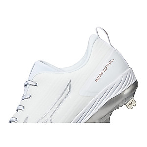 Mizuno Women's Sweep 6 Softball Shoe, White, 11