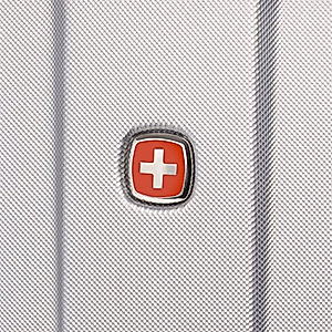 SwissGear 3750 Hardside Expandable Luggage with Spinner Wheels, Silver, Checked-Medium 24-Inch