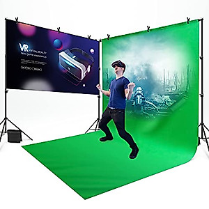 Julius Studio 20 feet Max Crossbar, 250° Rotatable Angle, Double Wide Telescopic Backdrop Stands, Background Support System with 6 Spring Clamps and 3 Counter Weight Sand Bags, JSAG794