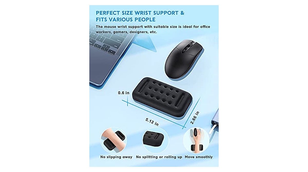Ergonomic Mouse Wrist Rest with Memory Foam & Massage Holes