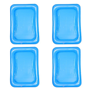 YARNOW Inflatable Cooler, 4PCS Inflatable Ice Serving Bar Coolers for Parties, Salad Picnic Ice Food Drinks Buffet Server Tray for Indoor Outdoor Party (Transparent)